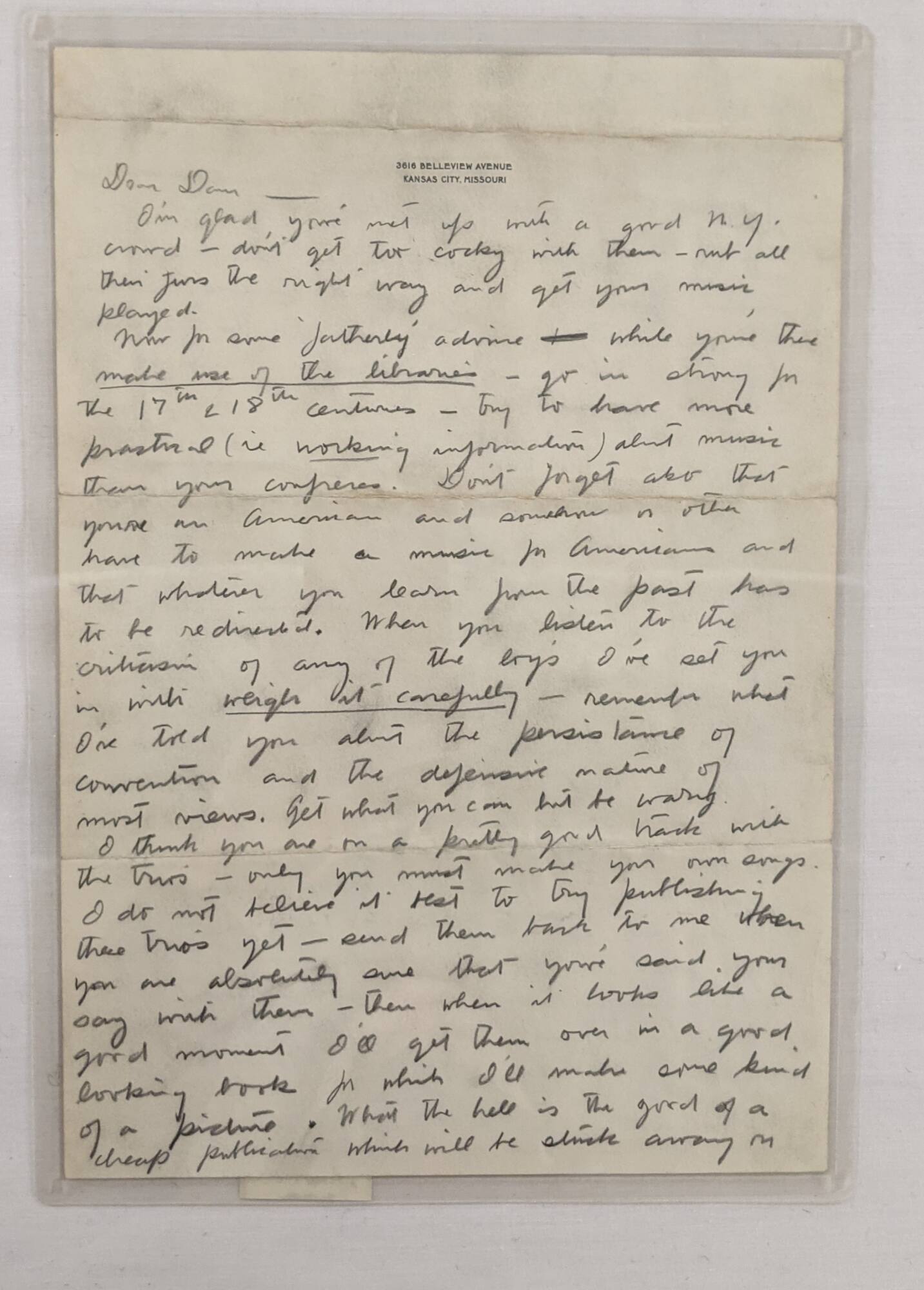 Letter (with envelope) from Thomas Hart Benton to Dan Harrison – Works ...